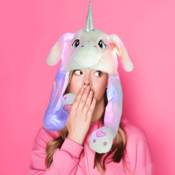 Accessories | Light Up Unicorn Moving Ear Hat | Poshmark